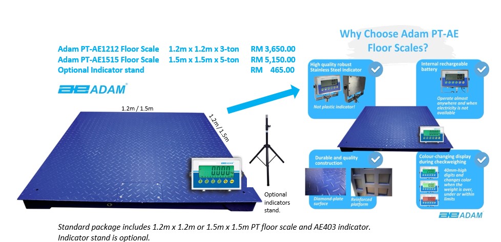 Adam PT-AE Floor Scales – Cardinal Malaysia
